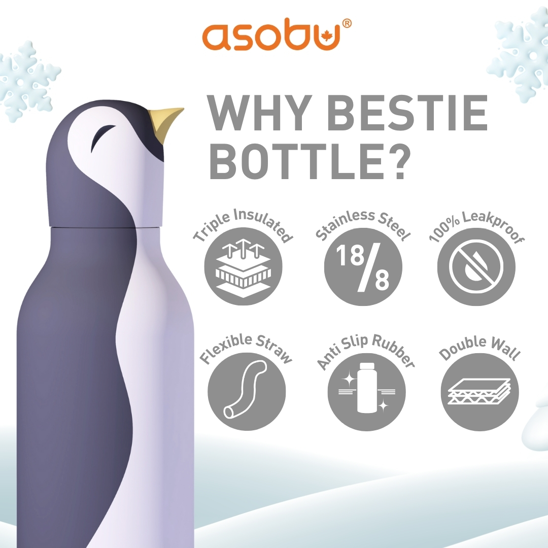 ASOBU Bestie Bottle 460ML - Penguin - Asobu Indonesia