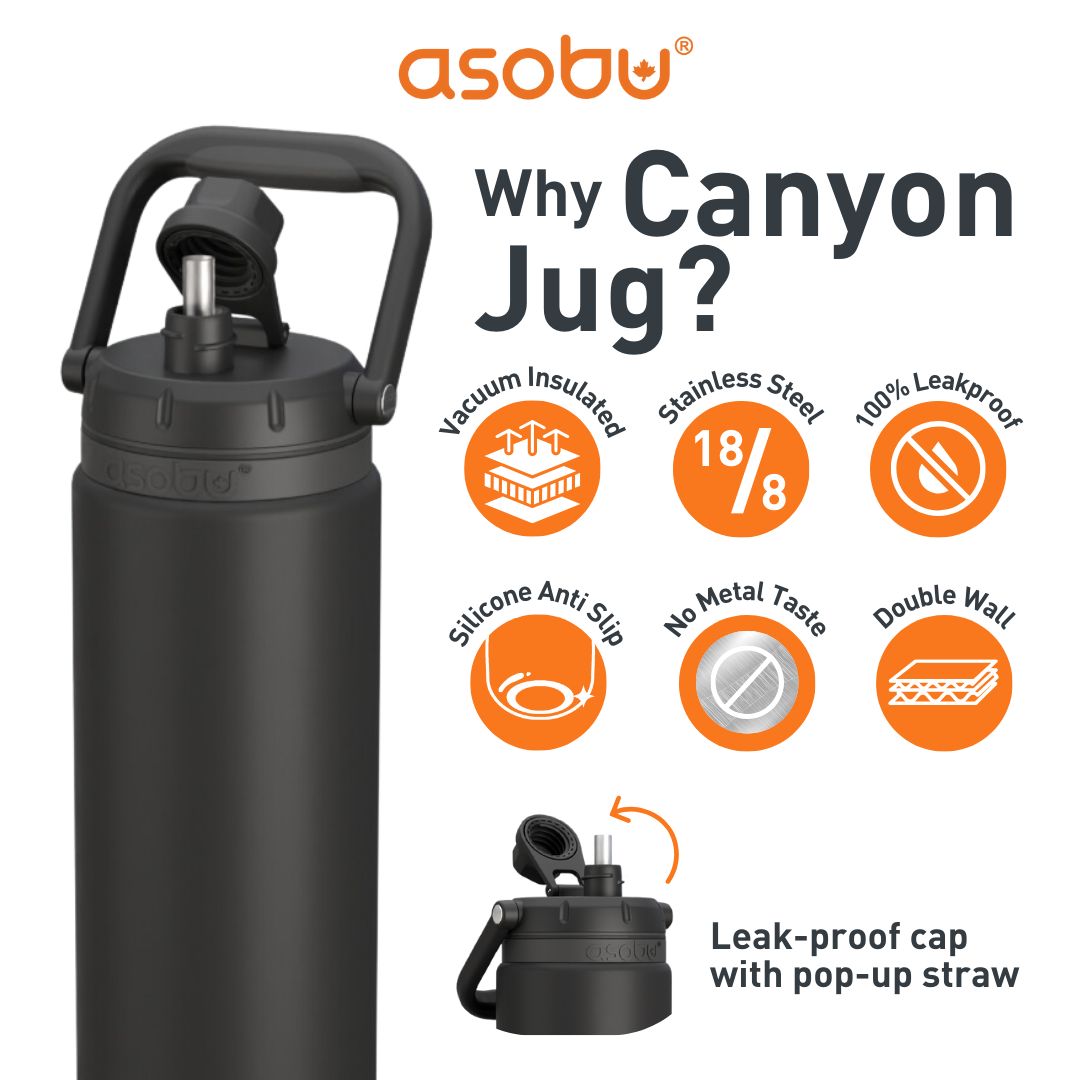 ASOBU Canyon Jug 1,4L - Black Puramic - Asobu Indonesia